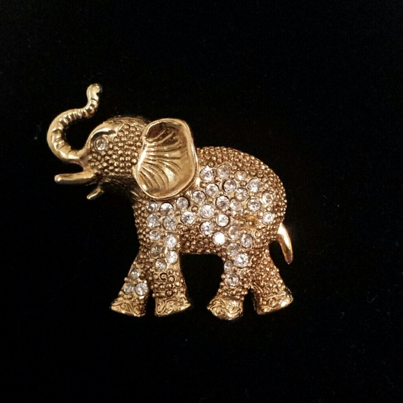Jewelry | Rhinestone Elephant Pin | Poshmark